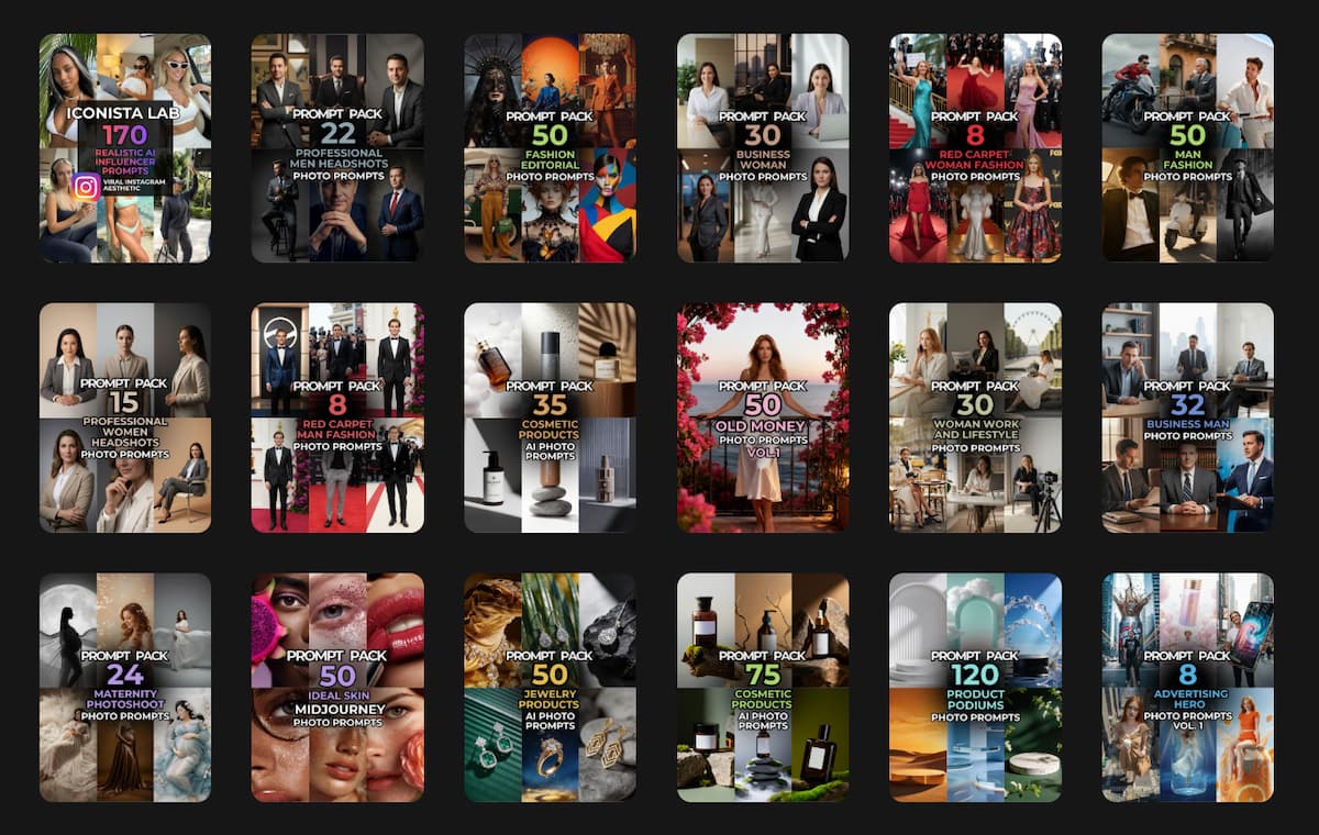 AI Prompt Packs for Realistic Images, Visuals & Content Creation